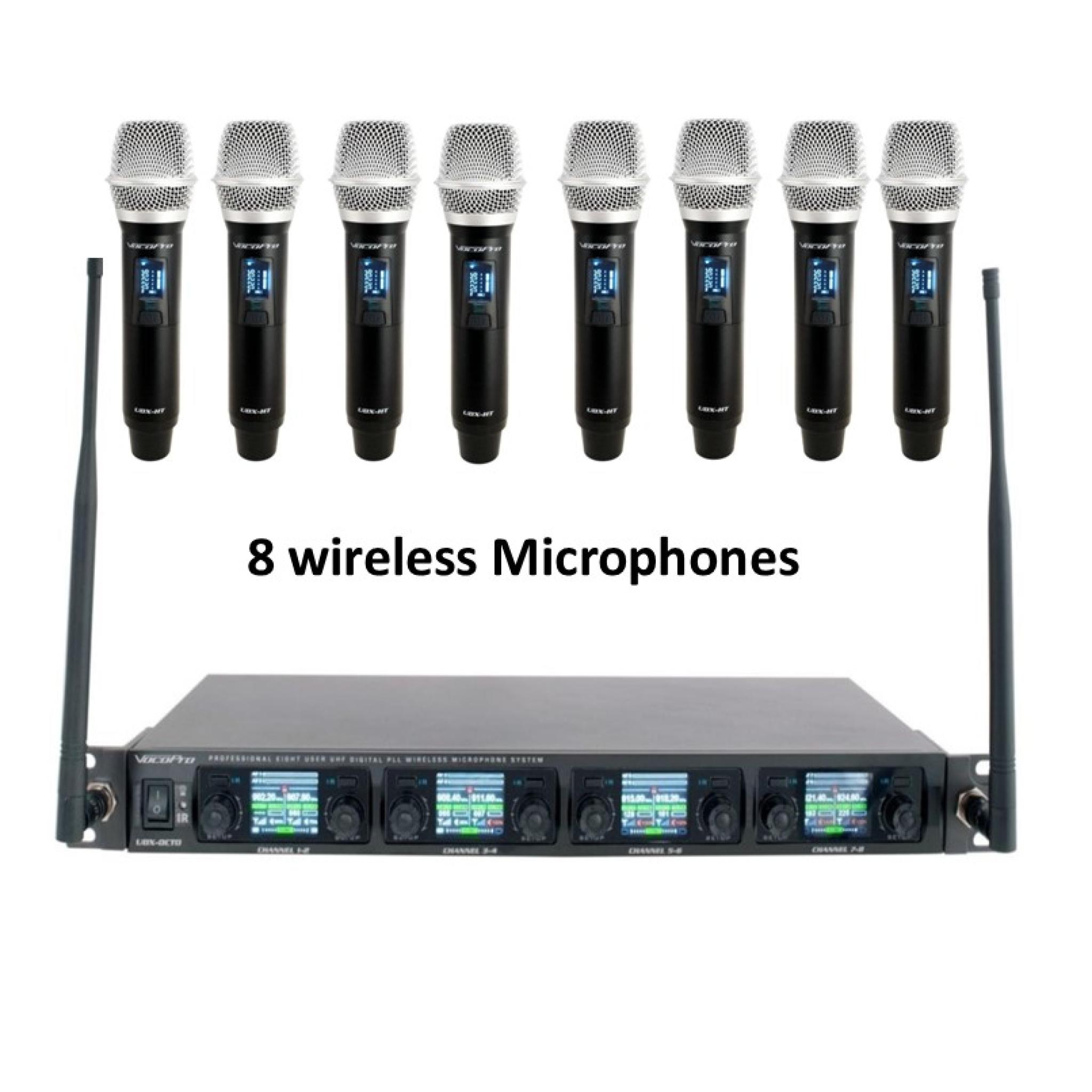 VOCOPRO | UDX-HT Digital PLL Wireless Handheld X 8 Microphone system