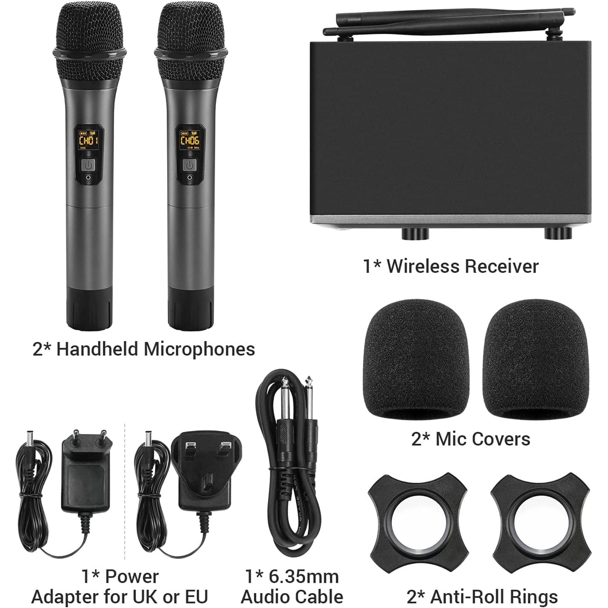 TONOR Metal Dual Professional UHF Cordless Dynamic Mic,